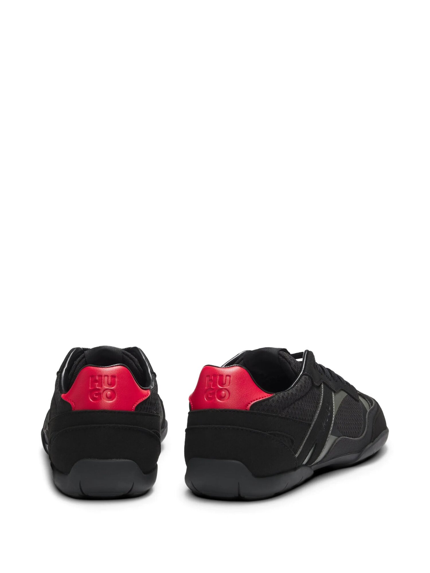 Кроссовки HUGO Mesh-panelled sneakers, размер 41 EU, black/black — фото 1