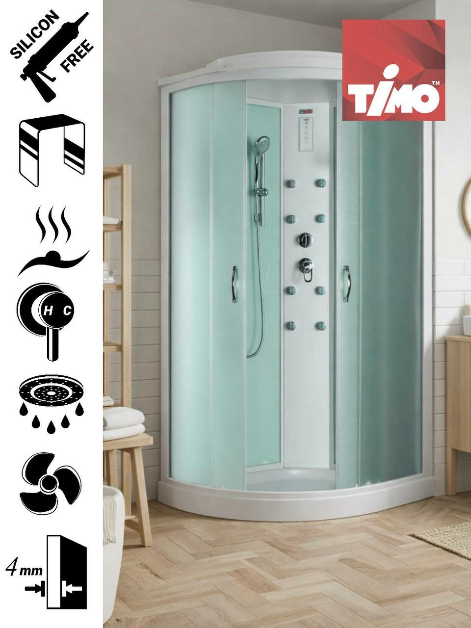 Душевая кабина 120 на 80 с хаммам ТЕ-0702L