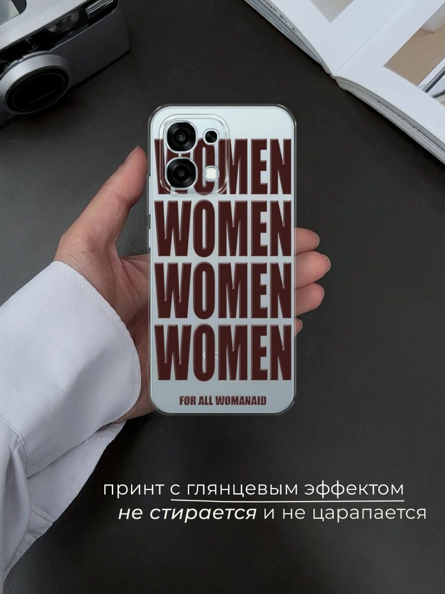 Силиконовый чехол на Oppo A6 Pro / Оппо A6 Про с принтом woman burgundy — фото 1