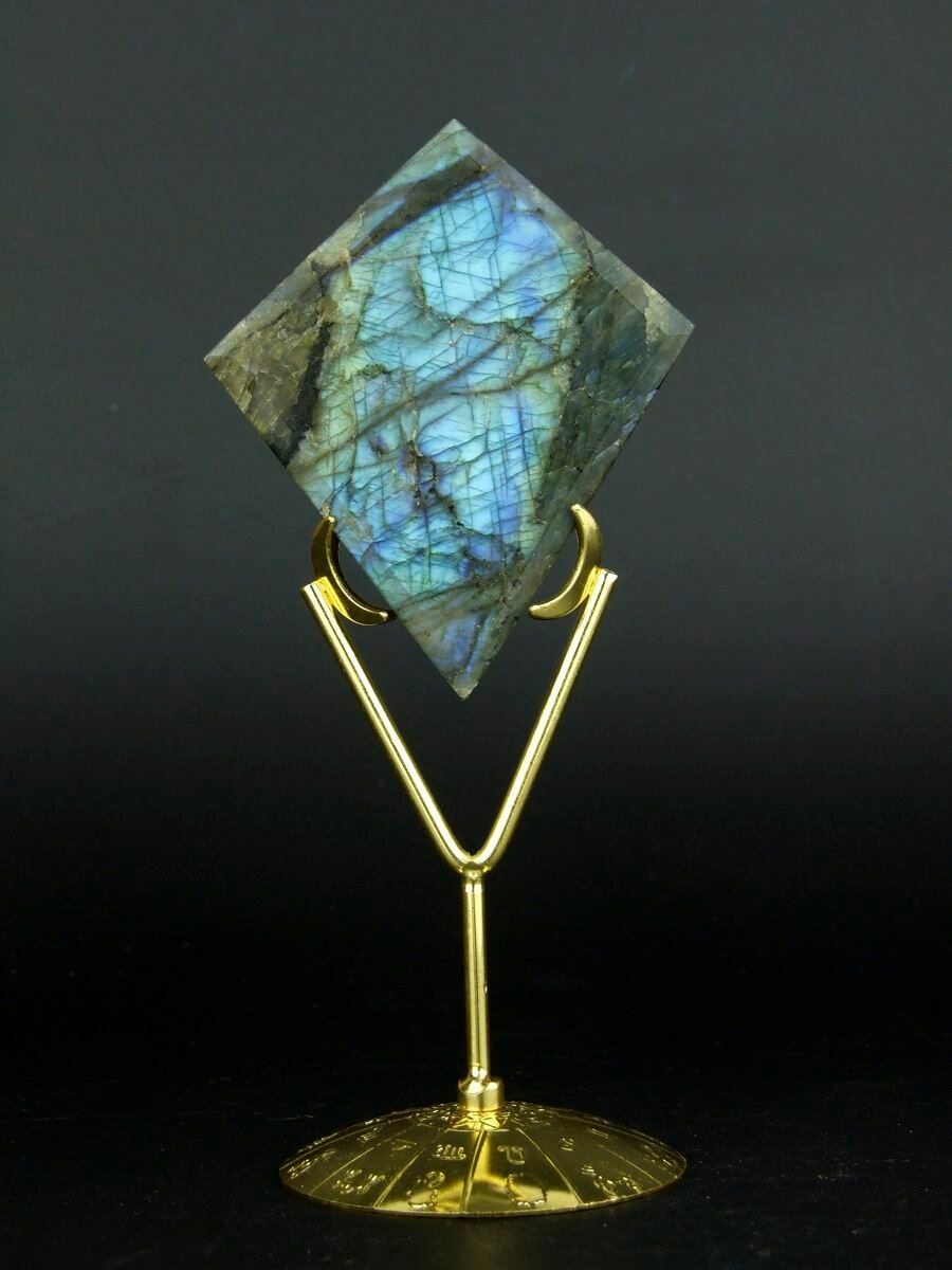 Кристалл из Лабрадора на подставке со знаками зодиака 20 см