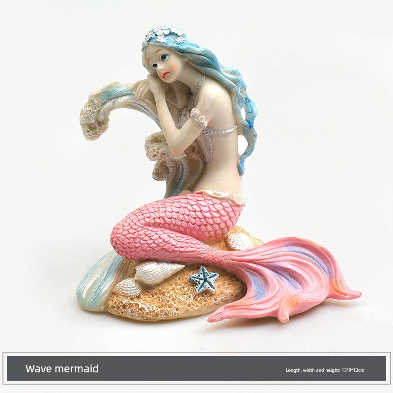 Скульптура морской нимфы и кораллового рифа для аквариума, резиновый домашний аксессуар, водонепроницаемый и долговечный