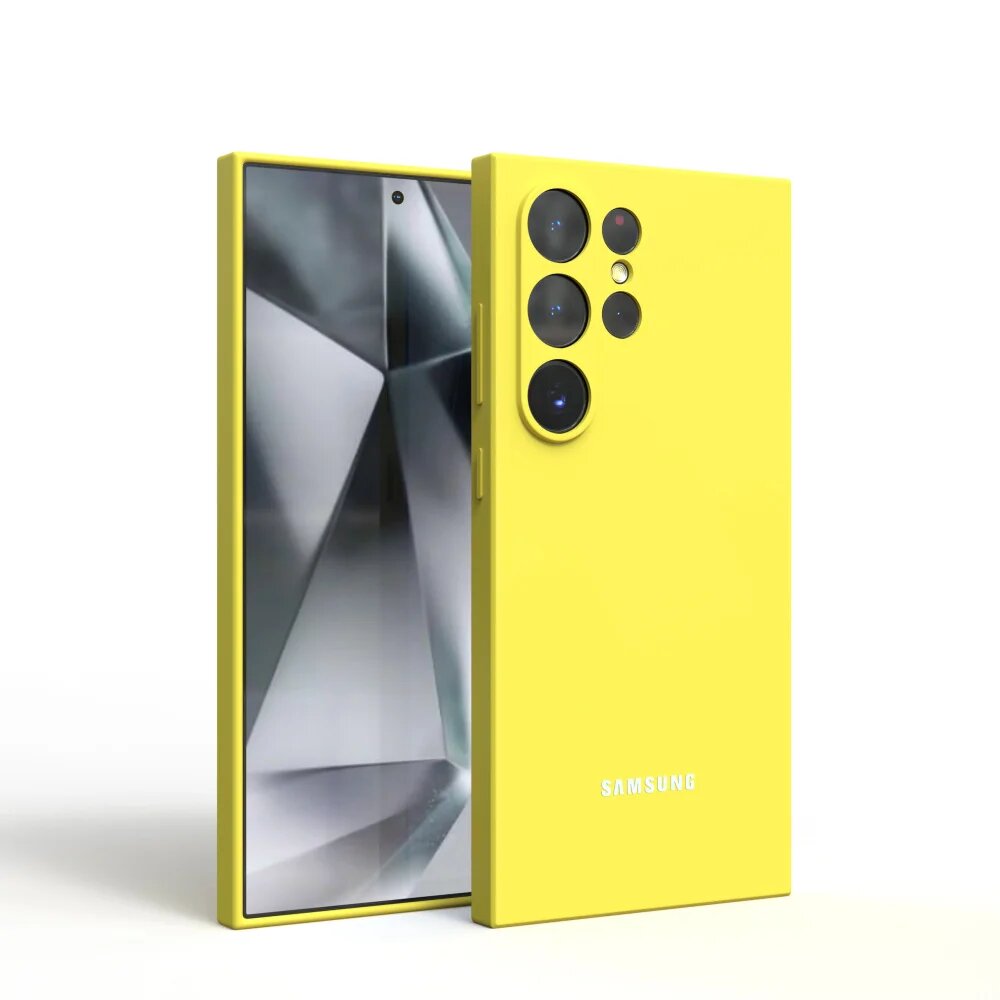 Желтый силиконовый чехол для Samsung Galaxy S24
