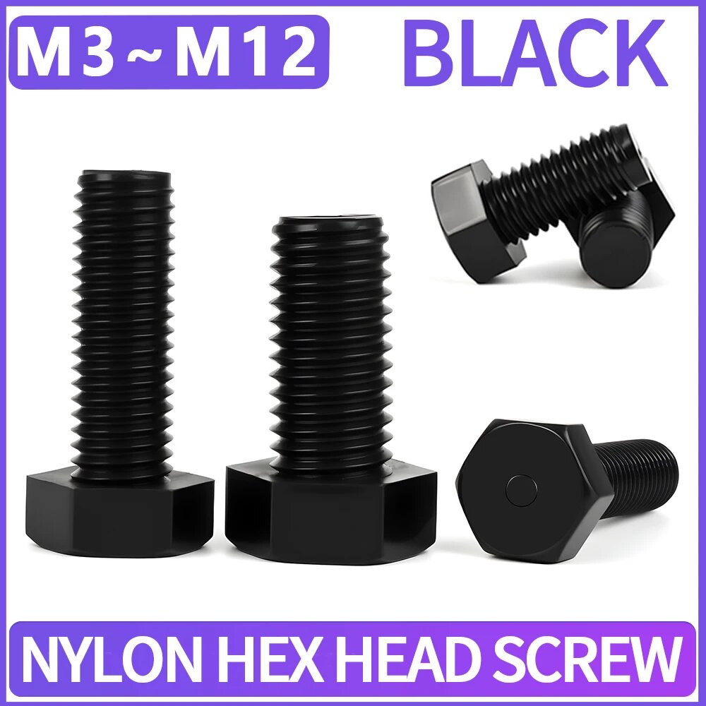 Винты нейлоновые черные M6 25mm (15шт)