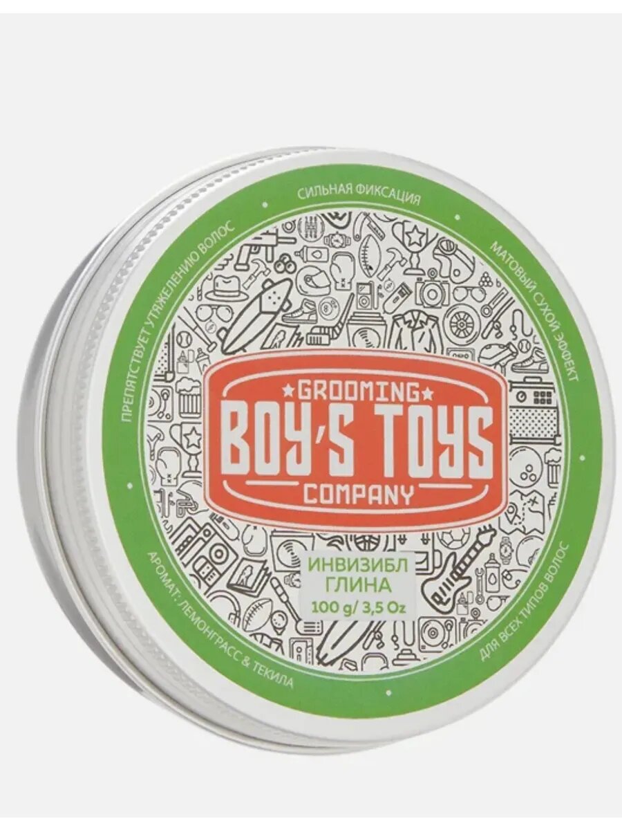 Глина для волос средней фиксации BOYS TOYS invisible forming matte clay