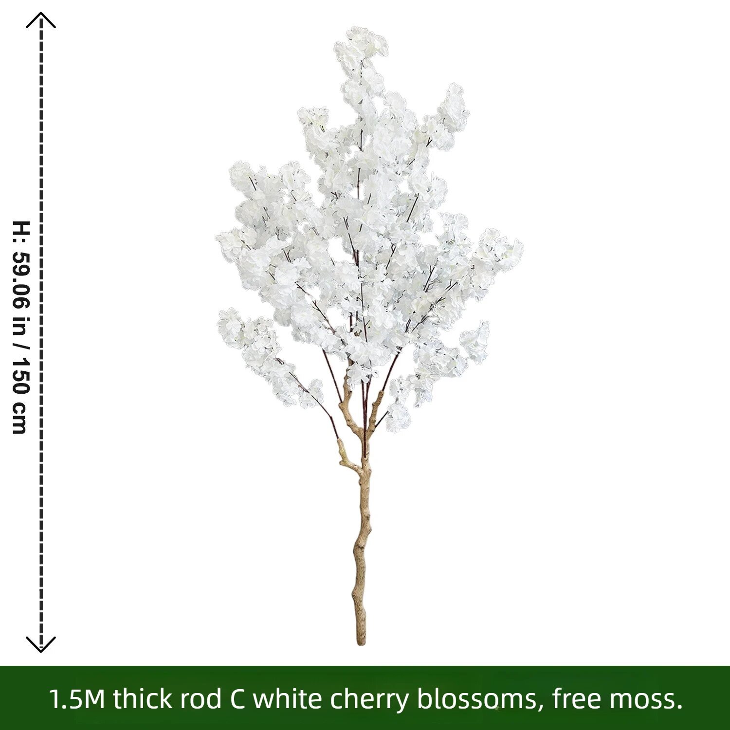 Искусственные цветы белой вишни 1.5m