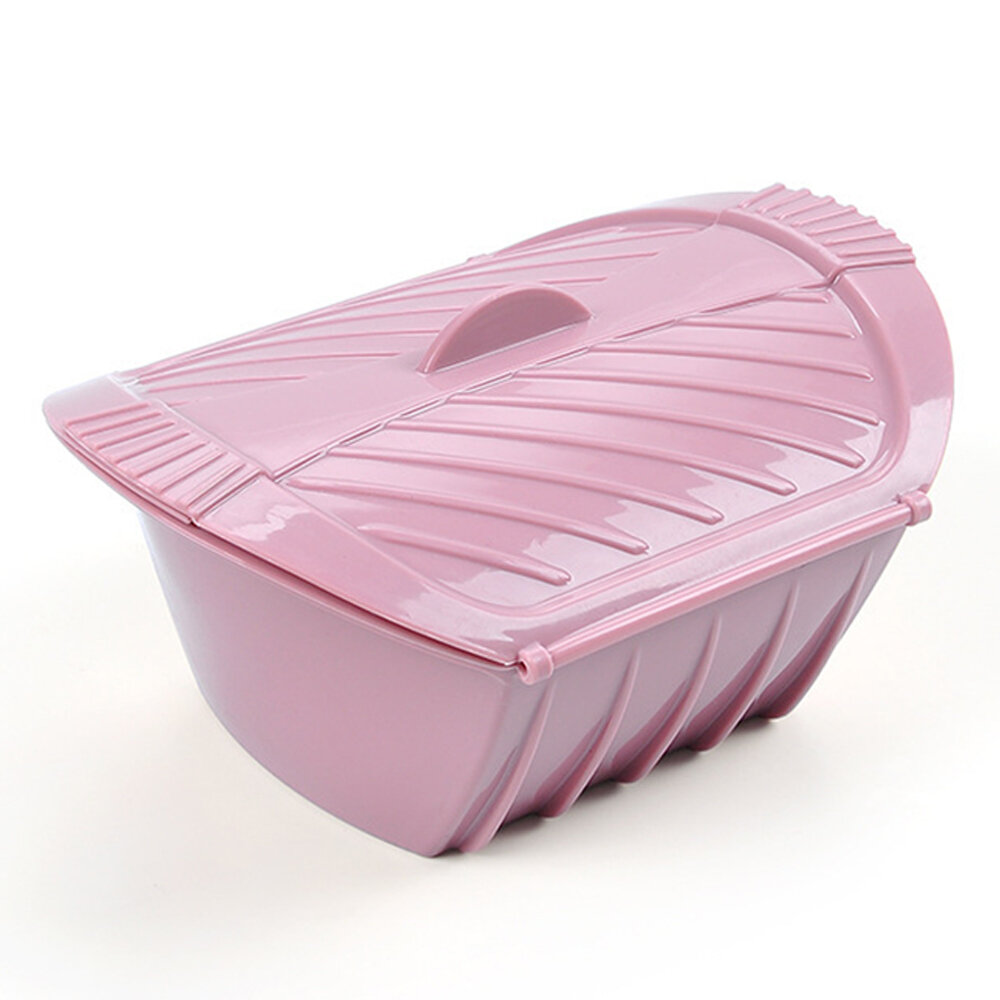 Миrowave Steamer Bowl Silicone Steamer с ручкой и крышкой для подготовки еды с разъемным разделителем, безопасный для морозильника и посудомоечной машины, Розовый (маленький)