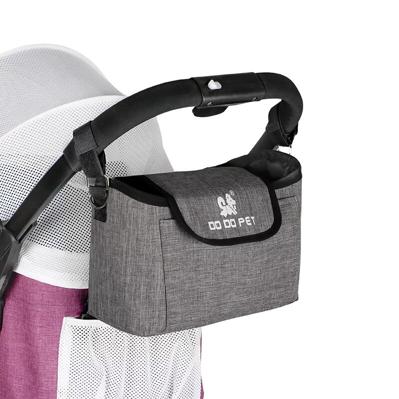 Универсальная вместительная сумка для пет-столлера на ручку - Серый аксессуар для повозки животного