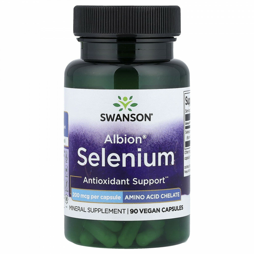 Swanson Vitamins, Albion®, селен, 200 мкг, 90 веганских капсул