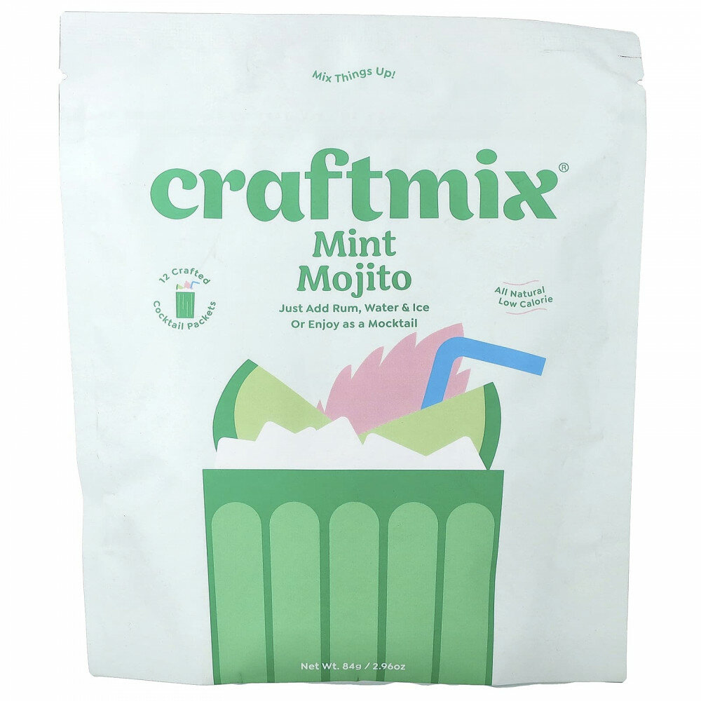 Craftmix, Коктейльная смесь, мятный мохито, 12 пакетиков, 84 г (2,96 унции)