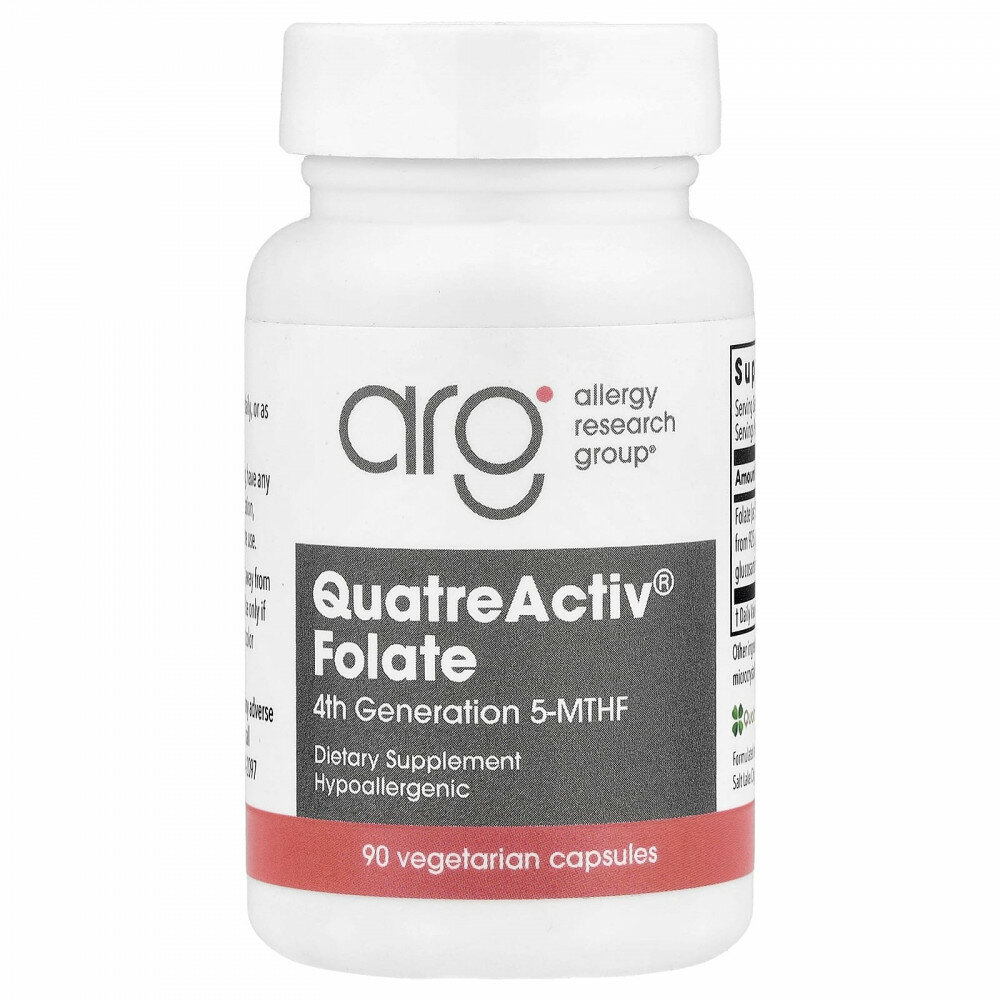 Allergy Research Group, фолат QuatreActiv®, 90 вегетарианских капсул (833 мкг в 1 капсуле)