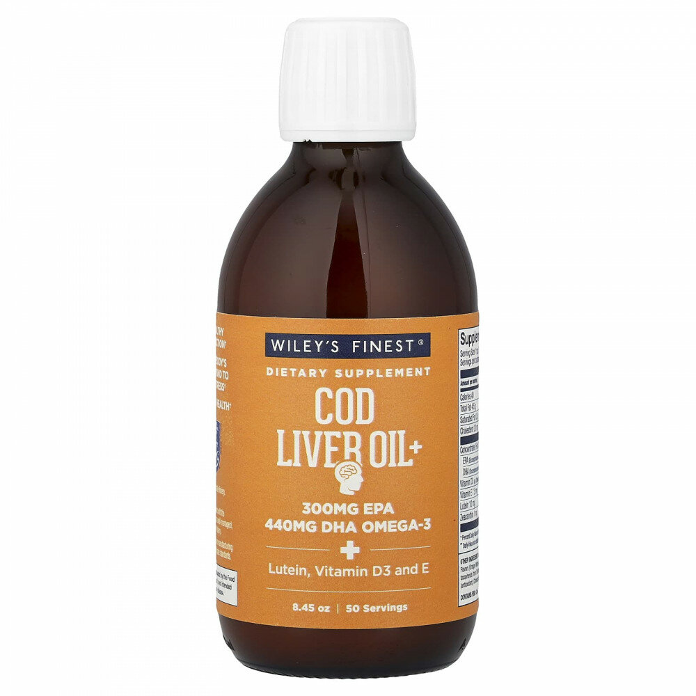 Wiley's Finest, жир печени трески+, 240 г (8,45 унции)