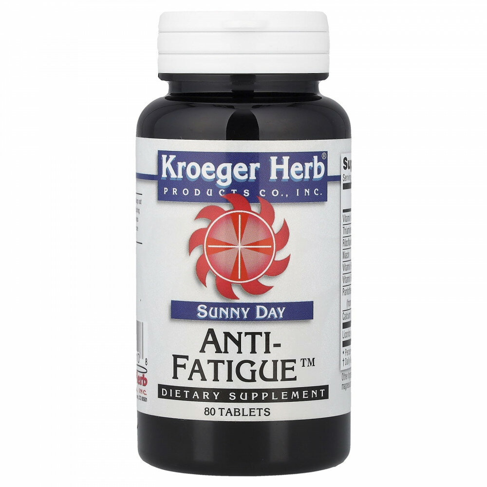 Kroeger Herb Co, Sunny Day, Anti-Fatigue™, 80 таблеток