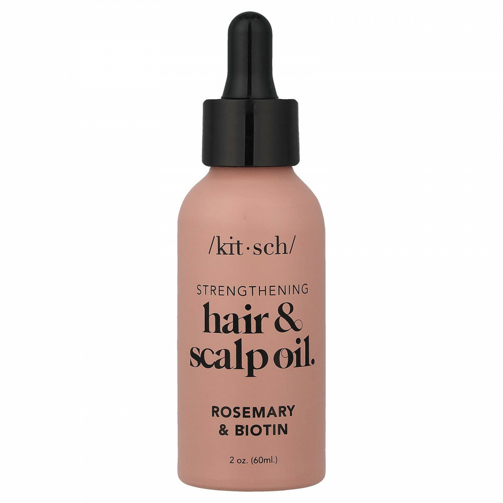 Kitsch, укрепляющее масло для волос и кожи головы, розмарин и биотин, 60 мл (2 унции)