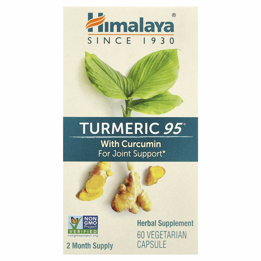 Himalaya, Turmeric 95® с куркумином, 60 вегетарианских капсул