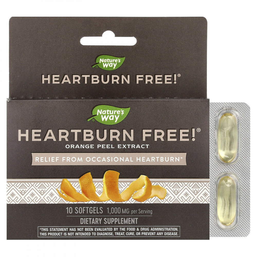 Nature's Way, Heartburn Free!®, 1000 мг, 10 капсул