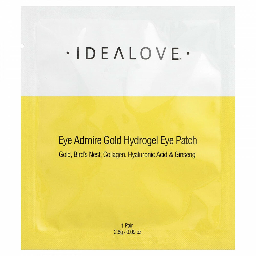 Idealove, Eye Admire, гидрогелевые патчи для глаз с золотом, 1 пара