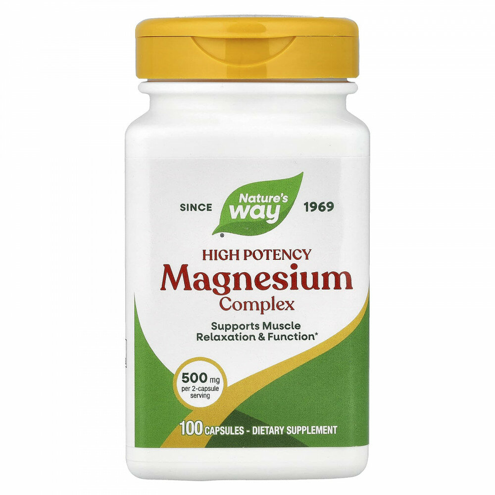 Nature's Way, комплекс с магнием, 100 капсул (250 мг в 1 капсуле)
