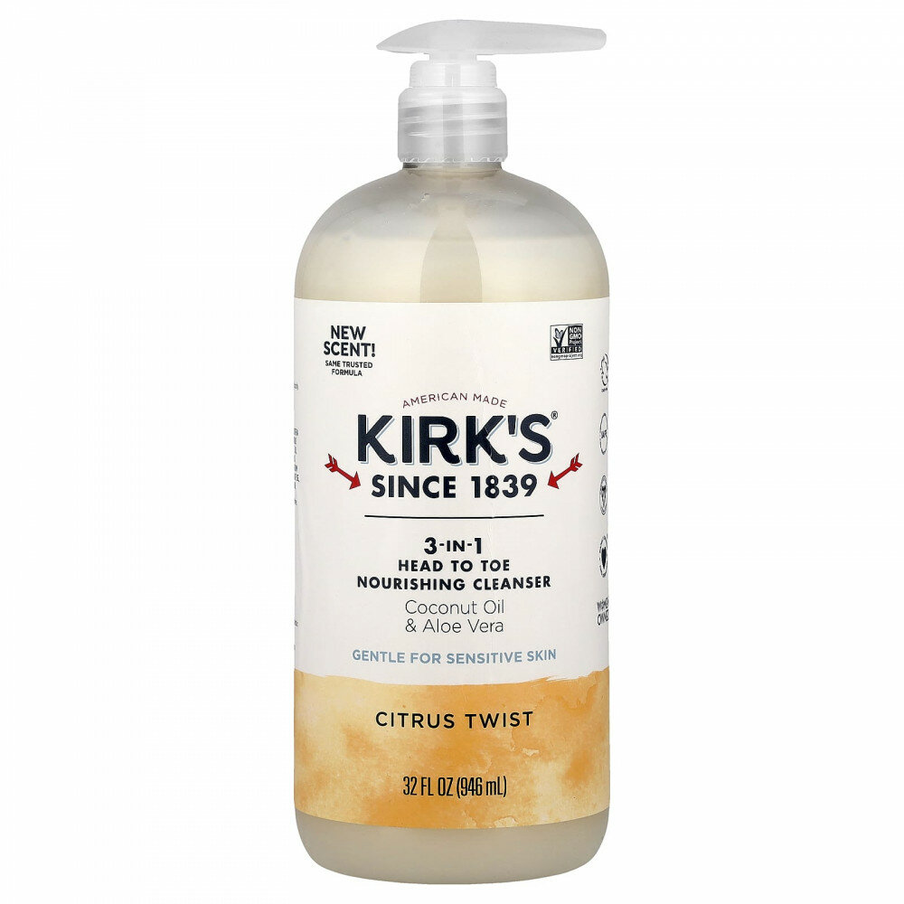 Kirk's, Питательное очищающее средство 3 в 1, Citrus Twist, 946 мл (32 жидк. Унции)