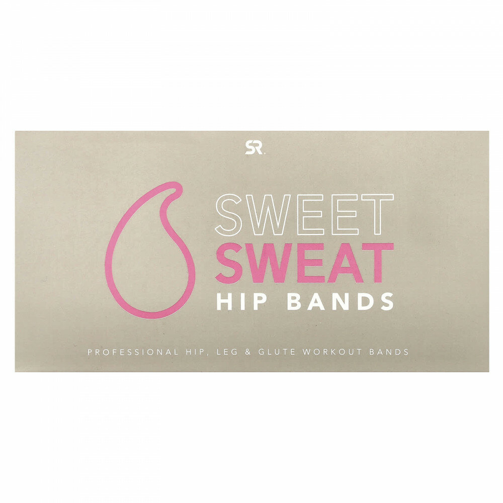Sports Research, Sweet Sweat, эспандеры для бедер, розовые, 3 шт.