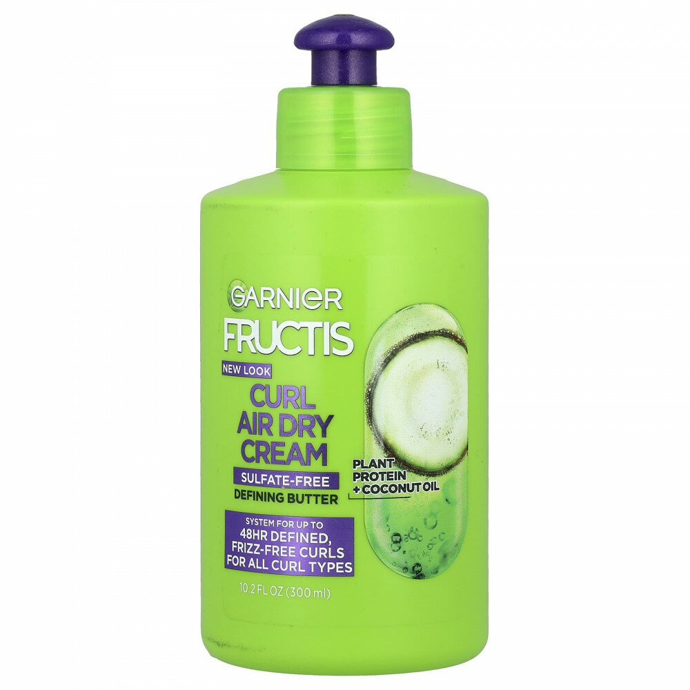 Garnier, Fructis, подсушивающий крем для кудрей, для всех типов локонов, 300 мл (10,2 жидк. унции)
