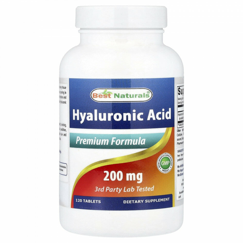 Best Naturals, Гиалуроновая кислота, 200 мг, 120 таблеток