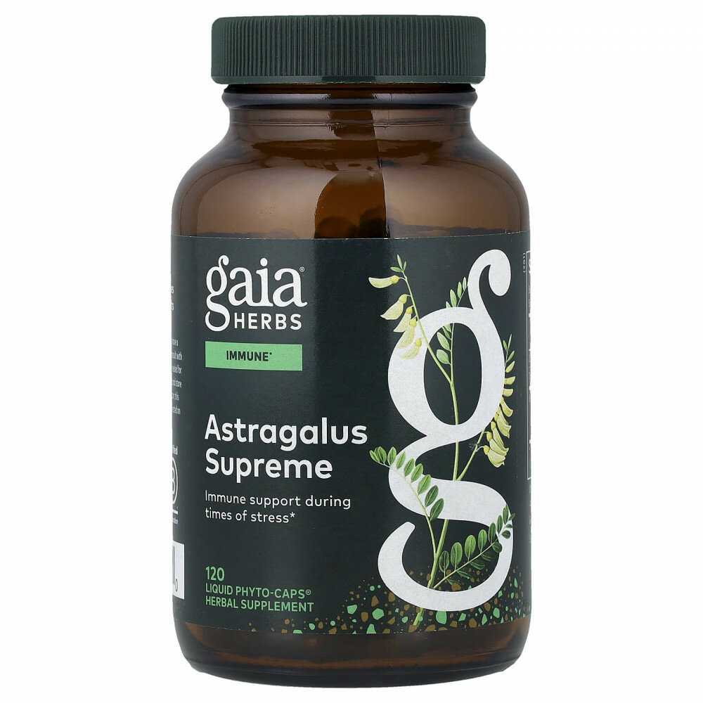 Gaia Herbs, Astragalus Supreme, 120 жидких капсул Phyto-Caps® (650 мг в 1 капсуле)