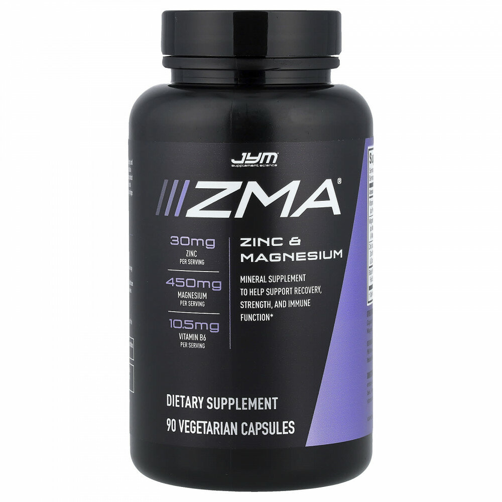 JYM Supplement Science, ZMA®, цинк и магний, 90 вегетарианских капсул