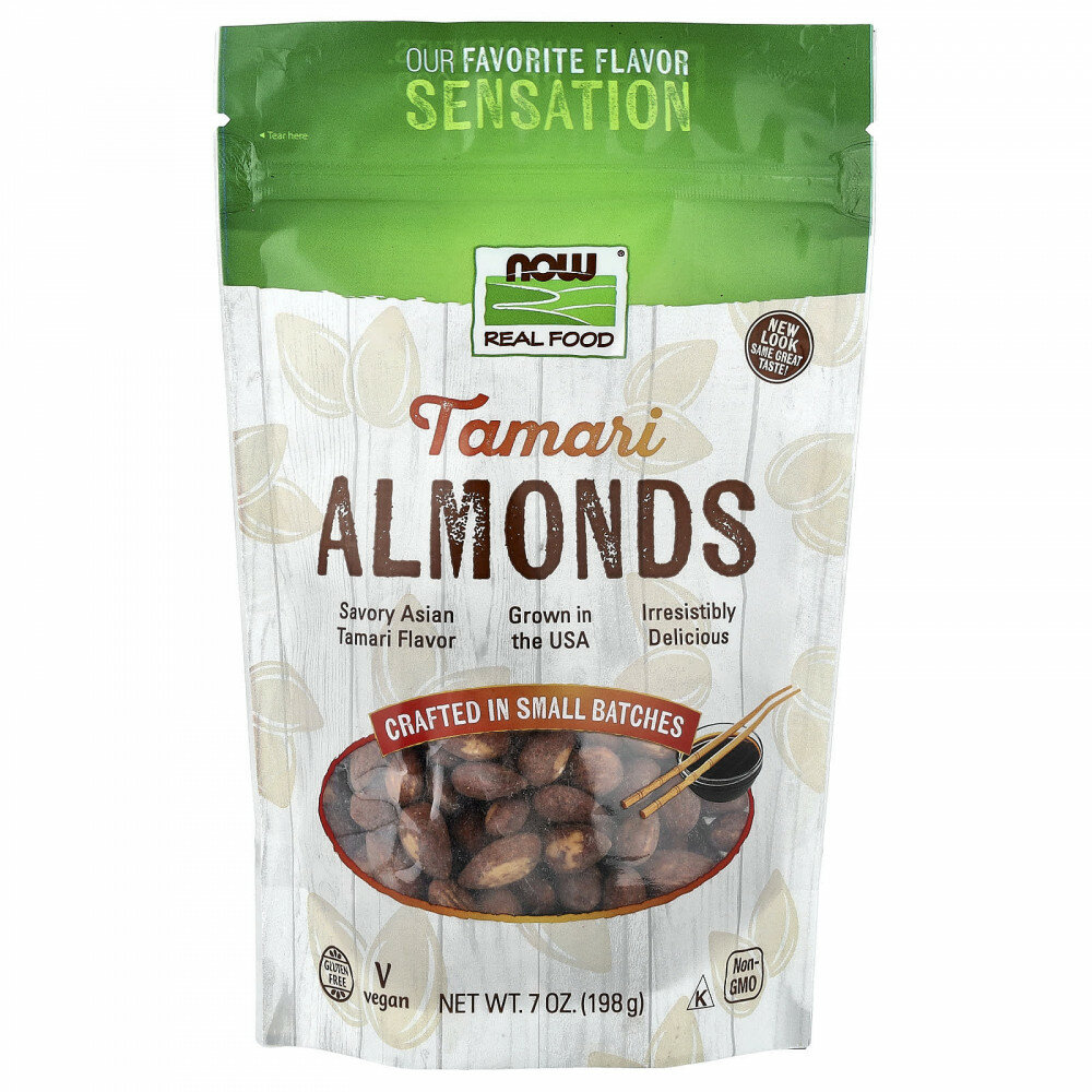 NOW Foods, Real Food, миндаль тамари, 198 г (7 унций)