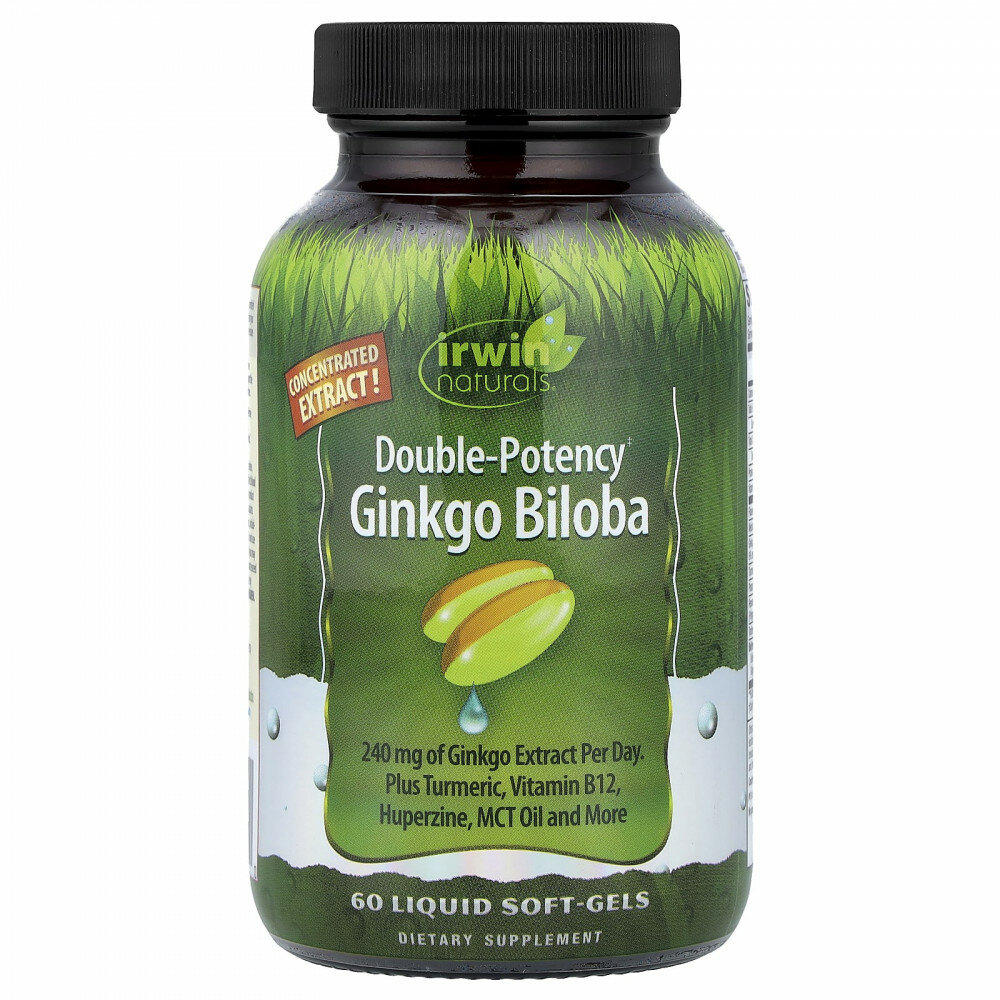 Irwin Naturals, гинкго билоба, 60 желатиновых капсул