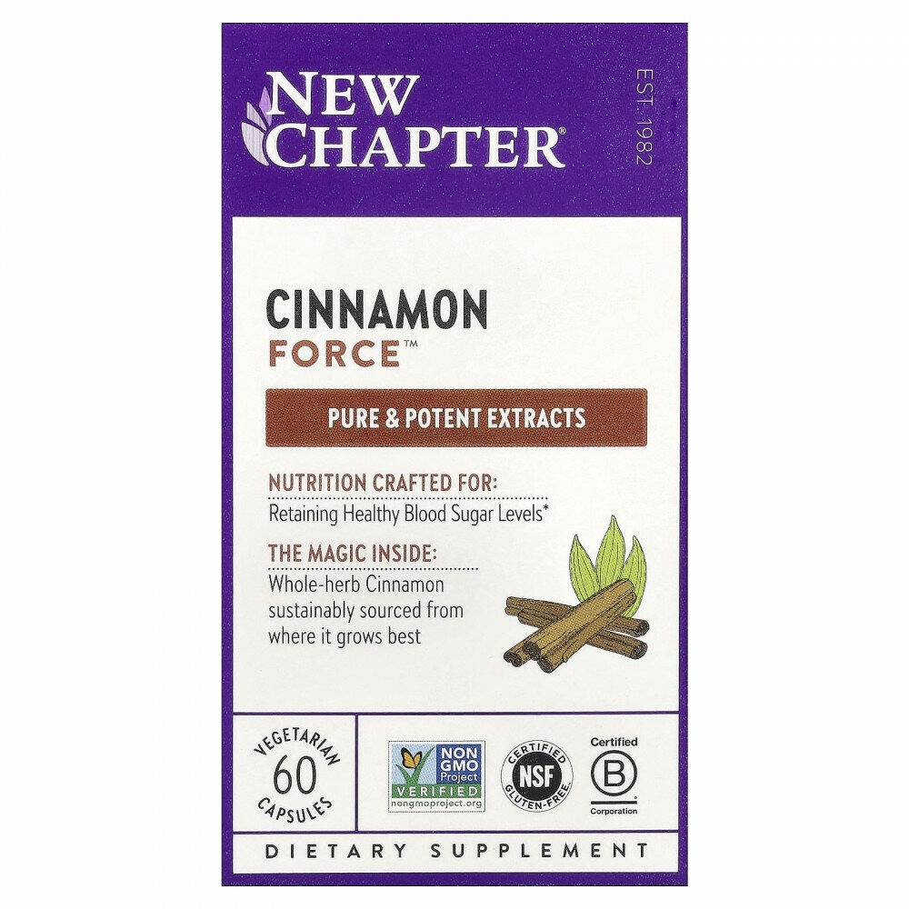 New Chapter, Cinnamon Force™, 60 вегетарианских капсул