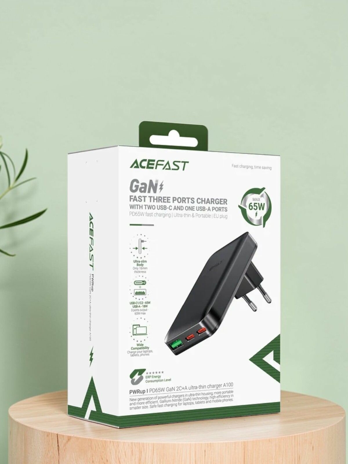 Сетевое зарядное устройство ACEFAST A100 2xType-C, Type-A