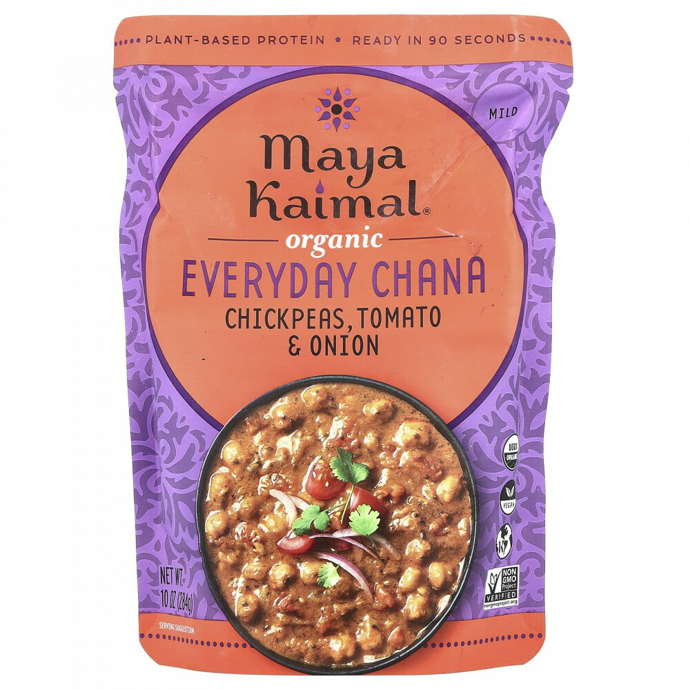 Maya Kaimal, Organic Everyday Chana, нут, томат и лук, неострый, 284 г (10 унций)