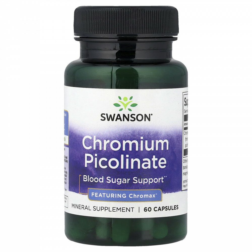 Swanson, Пиколинат хрома, 60 капсул (200 мкг в капсуле)