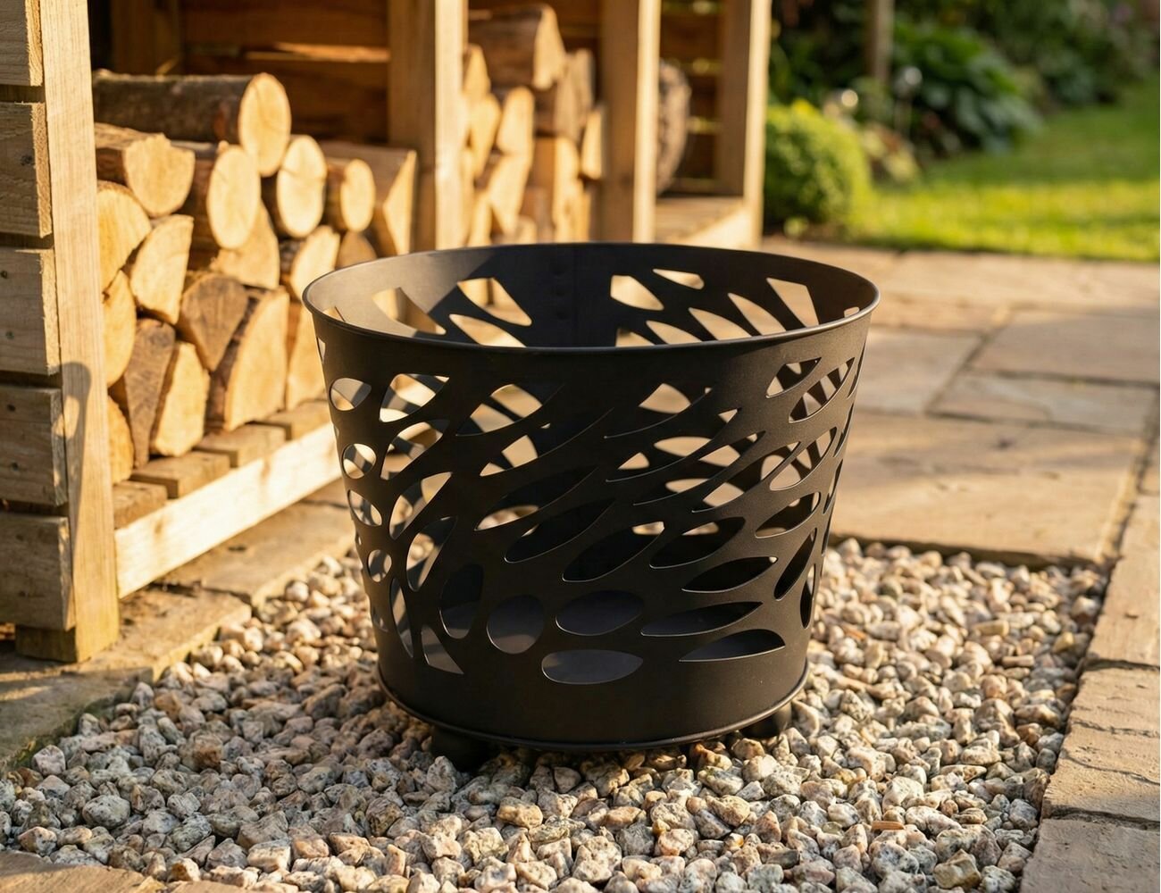 Емкость для дров вечернее кружево, металл, чёрный, 45х35.5 см, Koopman International FB8200720-1