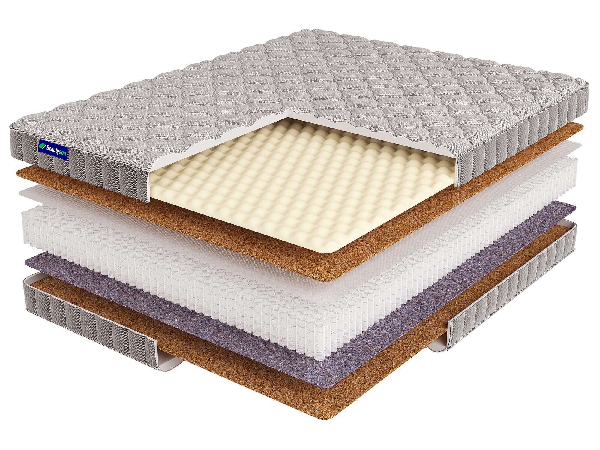 Матрас Beautyson Roll Spring Cocos Light S1200 80х195 высота 19 см анатомический средней жесткости кокосовый