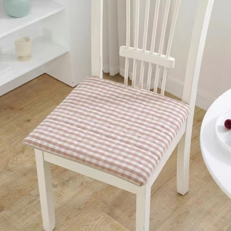 Подушка для стула в японском стиле из хлопка, утолщенная скандинавская подушка для домашнего обеденного стула, нескользящая офисная подушка для длительного сидения, подушка для студенческого табурета.
