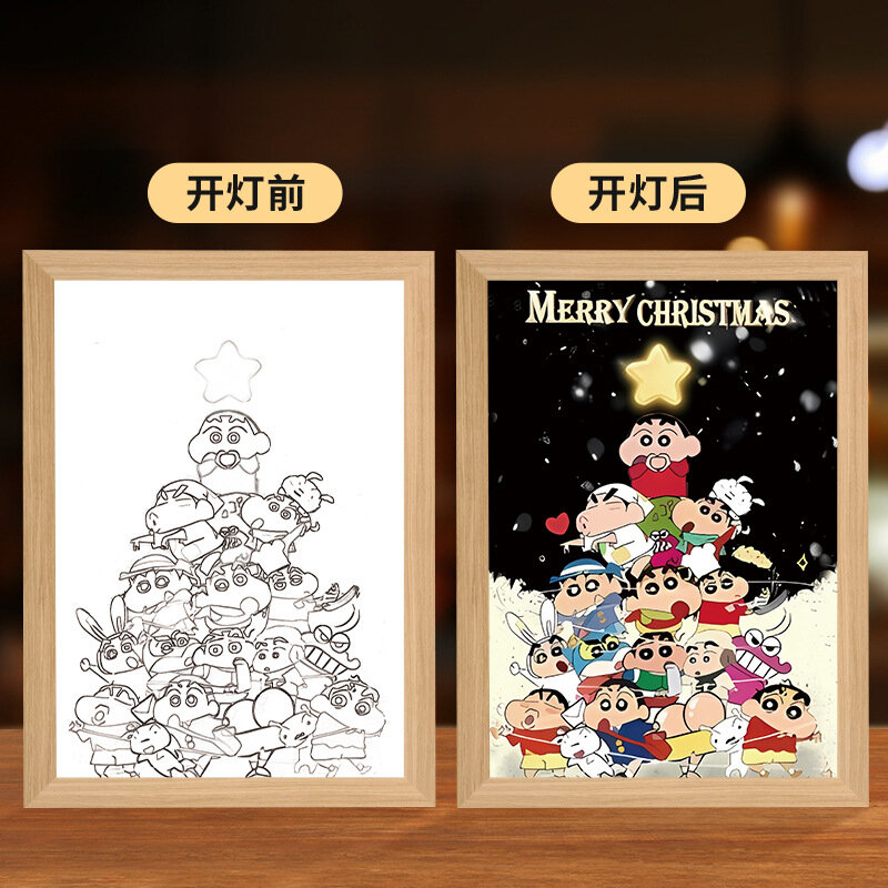 Тщательно отобранная терапевтическая ночная лампа с изображением Крейона Шин-чана, украшение для спальни, декоративная картина, креативная атмосферная лампа, подарок на день рождения.