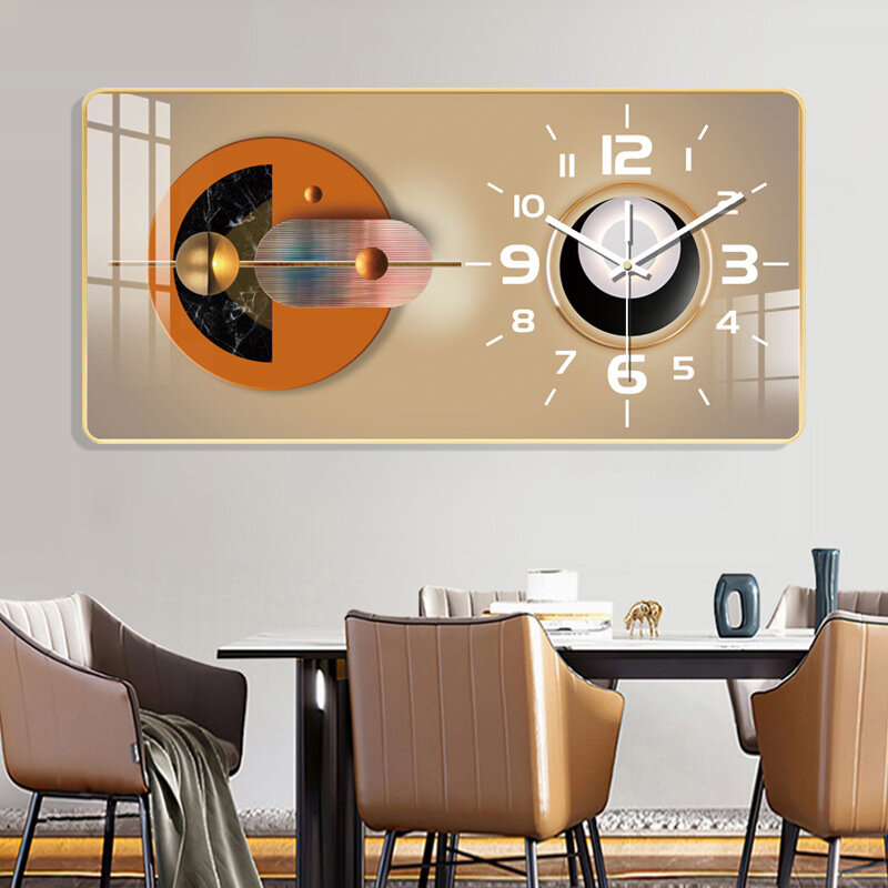 Новые настенные часы в стиле легкой роскоши для гостиной, декоративная картина, настенные часы для прихожей, креативные бесшумные часы в китайском стиле для столовой.