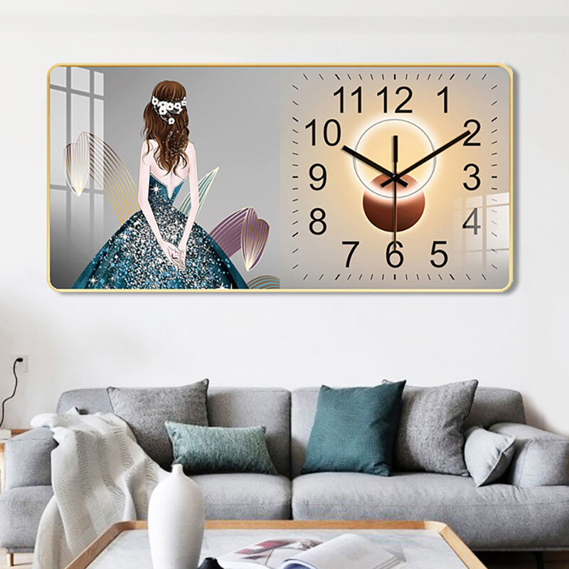 Новые настенные часы в стиле легкой роскоши для гостиной, декоративная картина, настенные часы для прихожей, креативные бесшумные часы в китайском стиле для столовой.