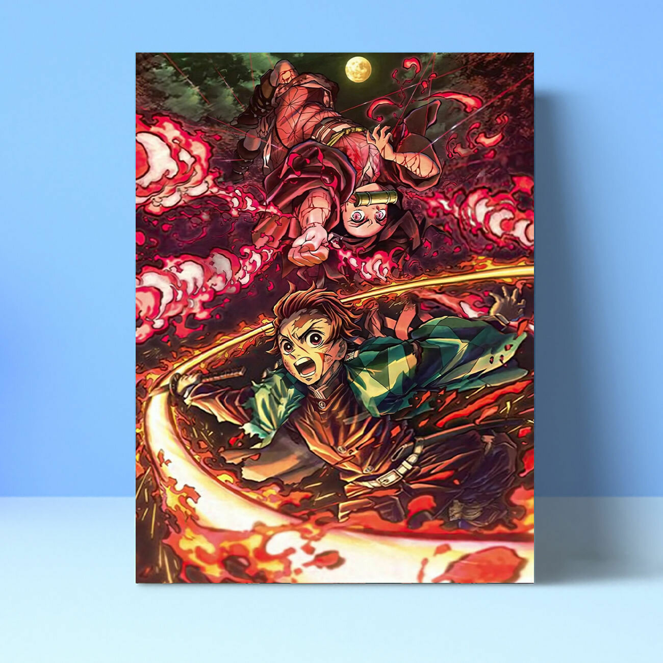 Цифровая масляная живопись «Истребитель демонов» для детей, ручная работа, акриловая живопись, декоративная картина в стиле аниме.