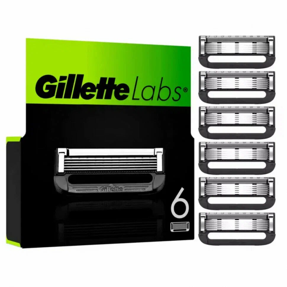 Кассеты сменные Gillette Labs 5 лезвий, 6 шт