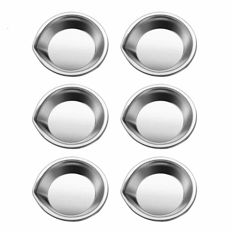 6 круглых палитр для смешивания красок из нержавеющей стали, - со ртом