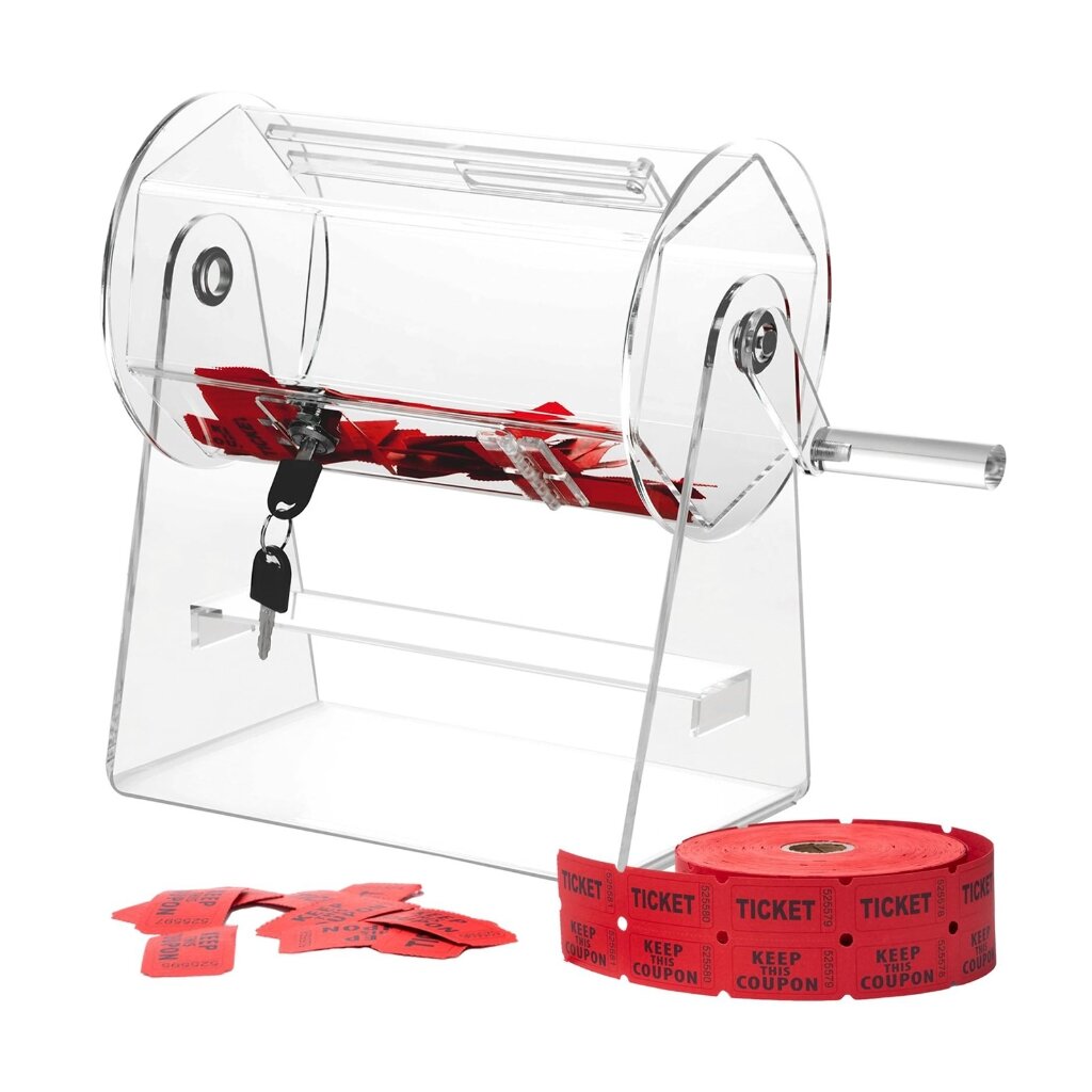 Прозрачная Акриловая Лотерейная Коробка С Ручным Заводом Для Украшения Ярмарочных Розыгрышей На Вечеринках Мероприятиях и корпоративных Мероприятиях