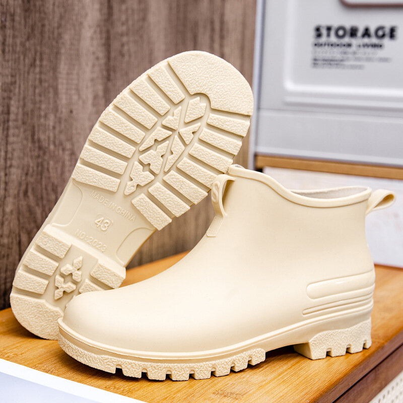 Резиновые туфли, большие размеры 36-48, мужские резиновые сапоги, стильные короткие нескользящие водонепроницаемые резиновые туфли для активного отдыха, женская обувь. Размер обуви. EU:40