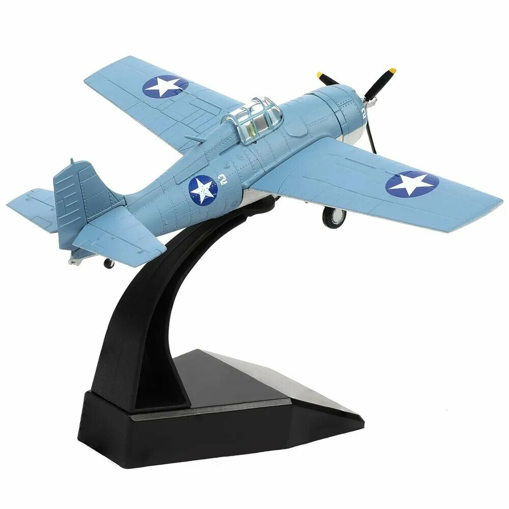 Коллекционная выставочная модель самолета F4F Wildcat в масштабе 1:72. Винтажный, металлический литой