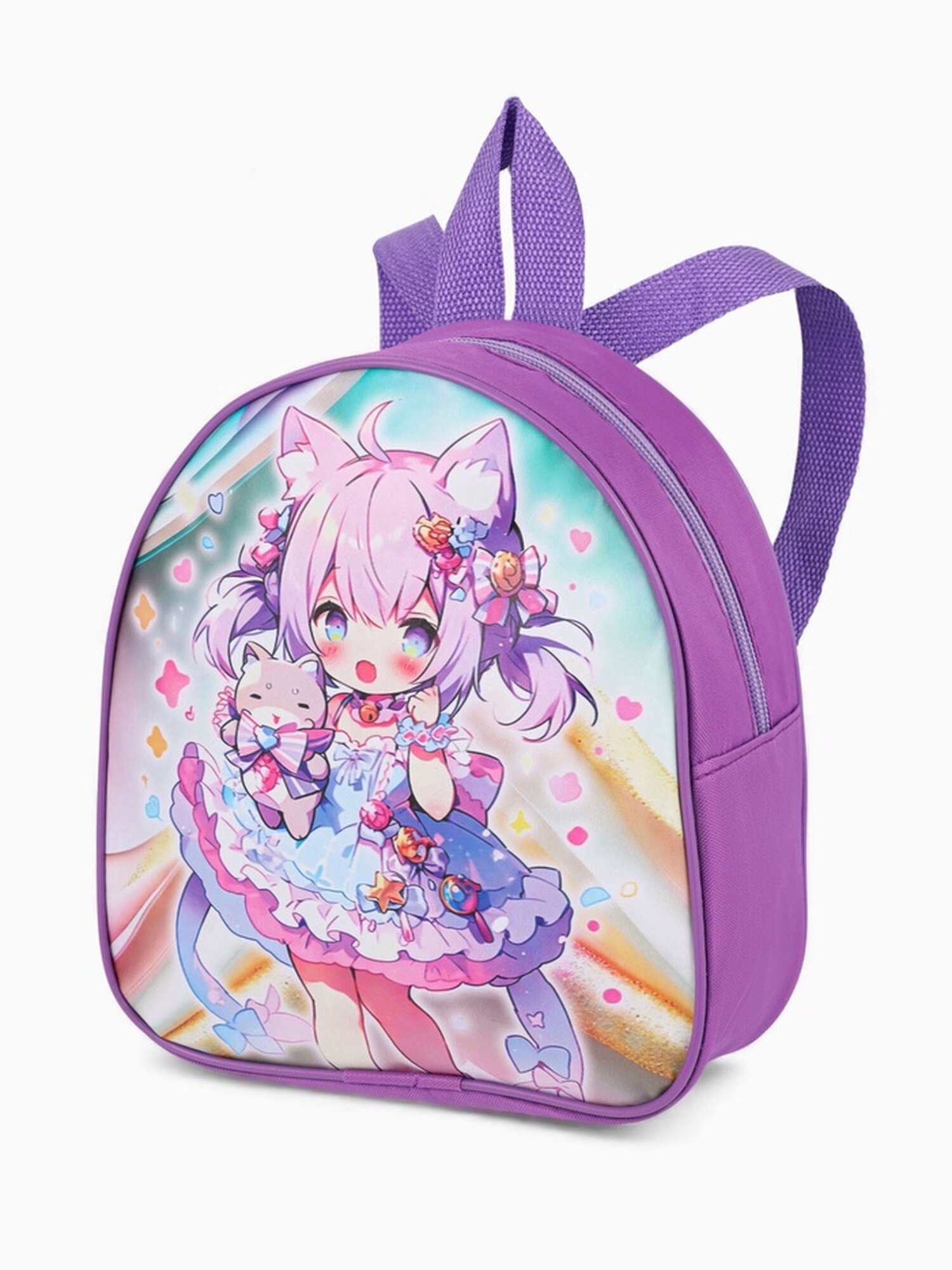 Рюкзак детский для девочки на молнии «Выбражулька», сиреневый