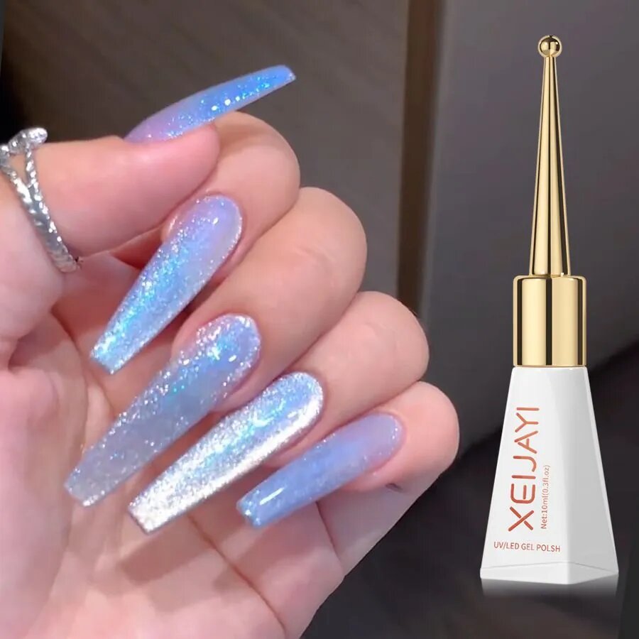 Новый белый glacier moon blue cat's eye UV/LED 10 мл