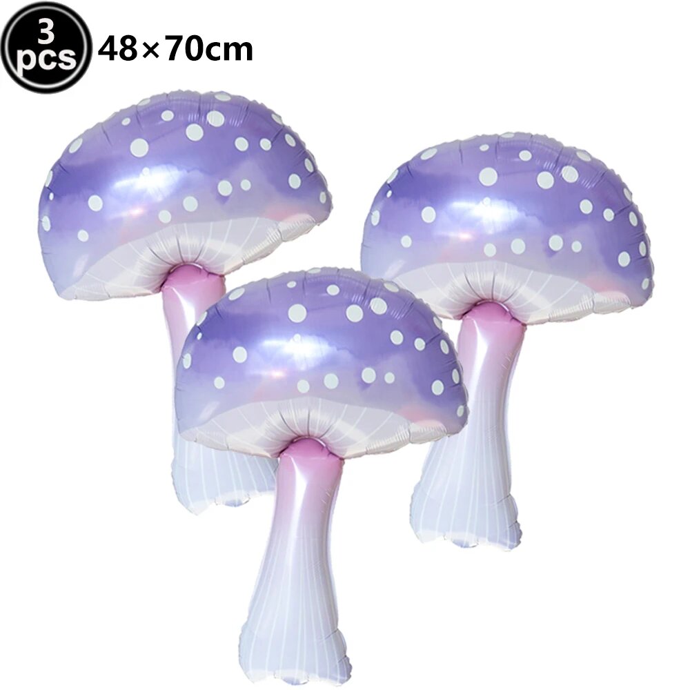 Шары грибы фиолетовые 3шт 48x70см