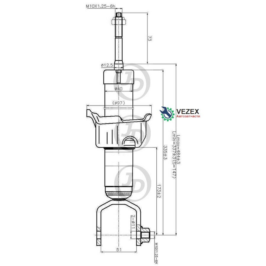 JUST DRIVE JAA0205 Амортизатор газомасляный задний /341094/
