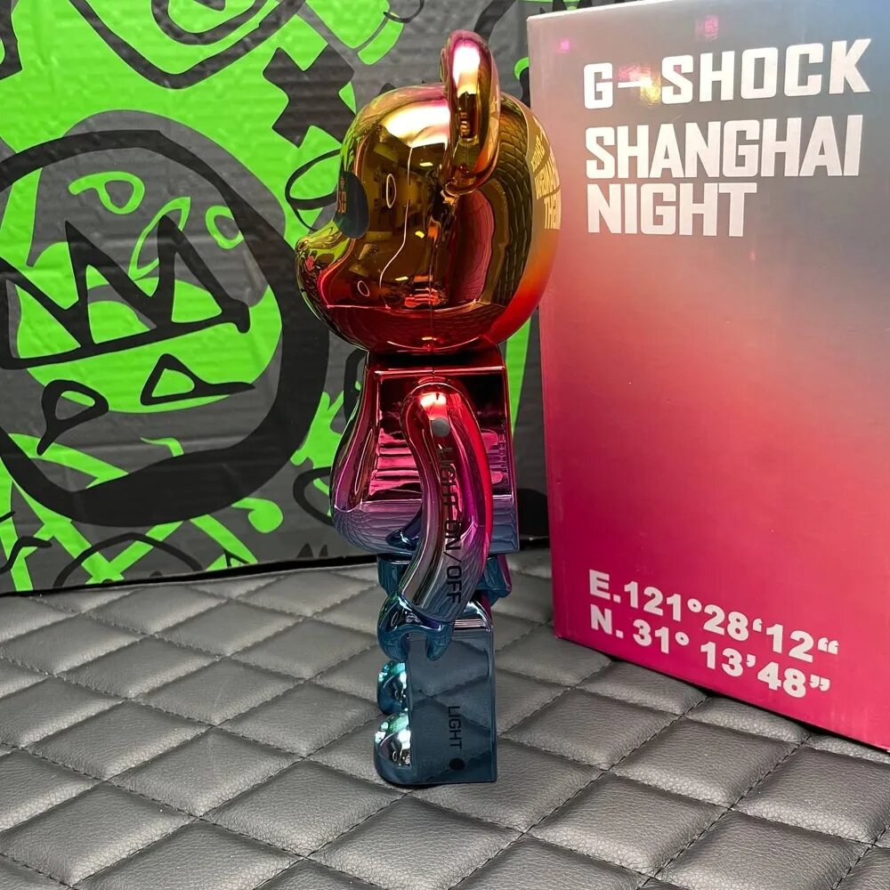 Игрушка Bearbrick G-Shock SHOCK SHANGHAI NIGHT 28см коллекционная фигурка из ABS пластика — фото 1